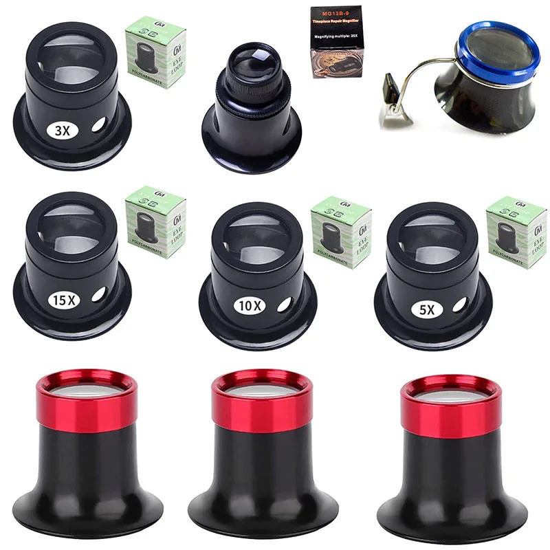 Hands Clip On Magnifier 10X Eyeglass Loupe Set Jewellers Repair ...