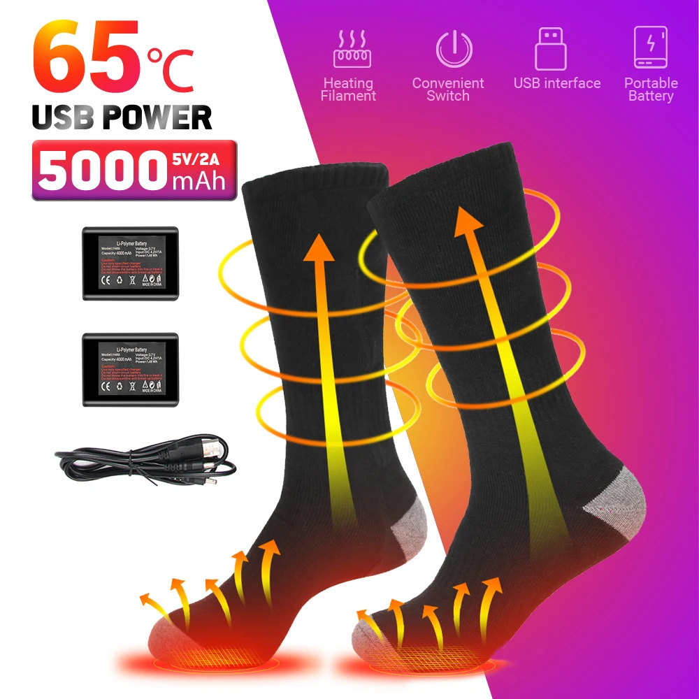 Heated-Socks-Remote-Control-Electric-Heating-Socks-Rechargeable-Battery ...