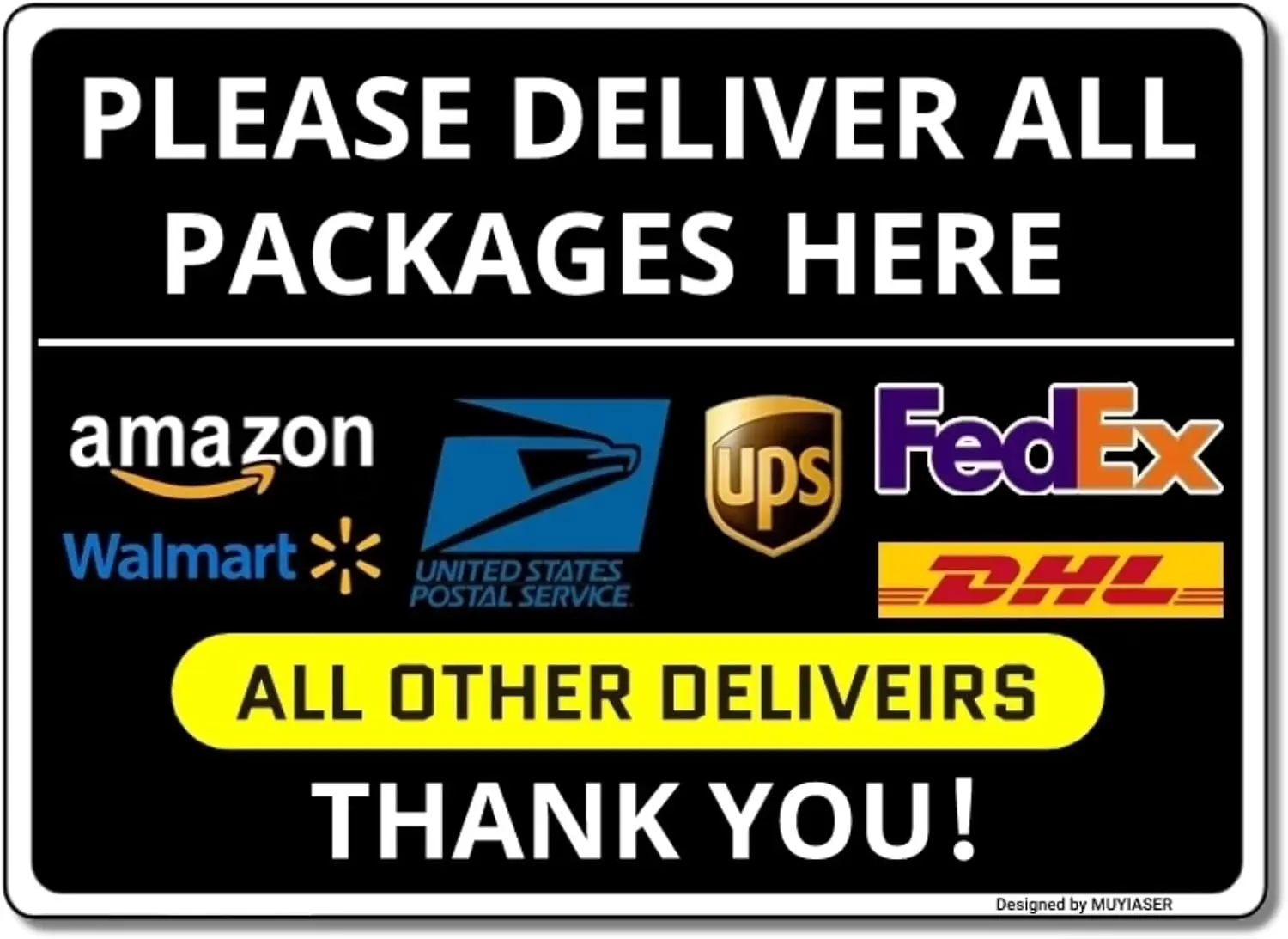 Delivery Outdoor Sign Please Deliver All Packages Here (black) Aluminum ...