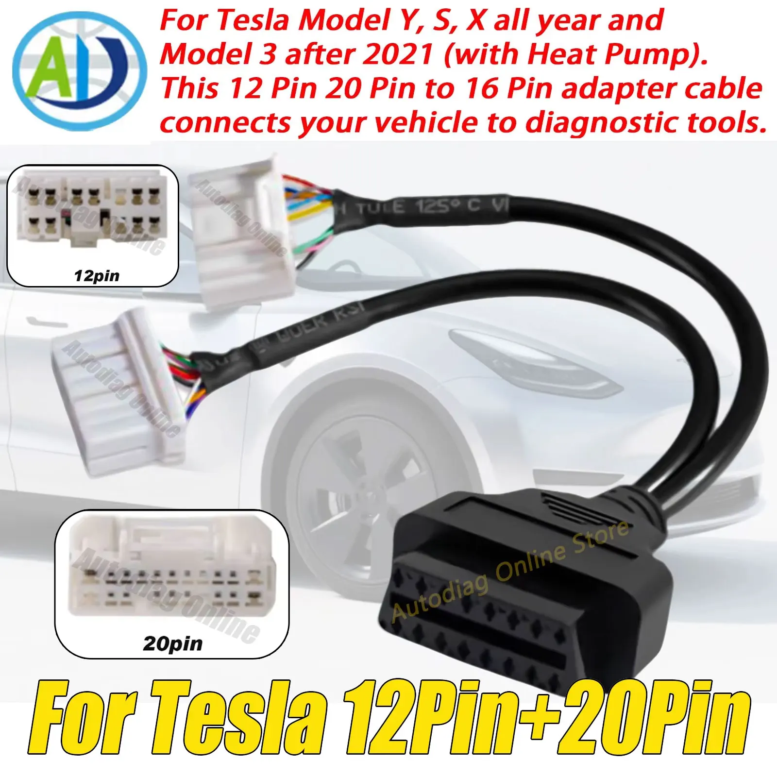OBD2 Diagnostic Cable For Tesla Model X/S/3/Y Automobile OBDII ...