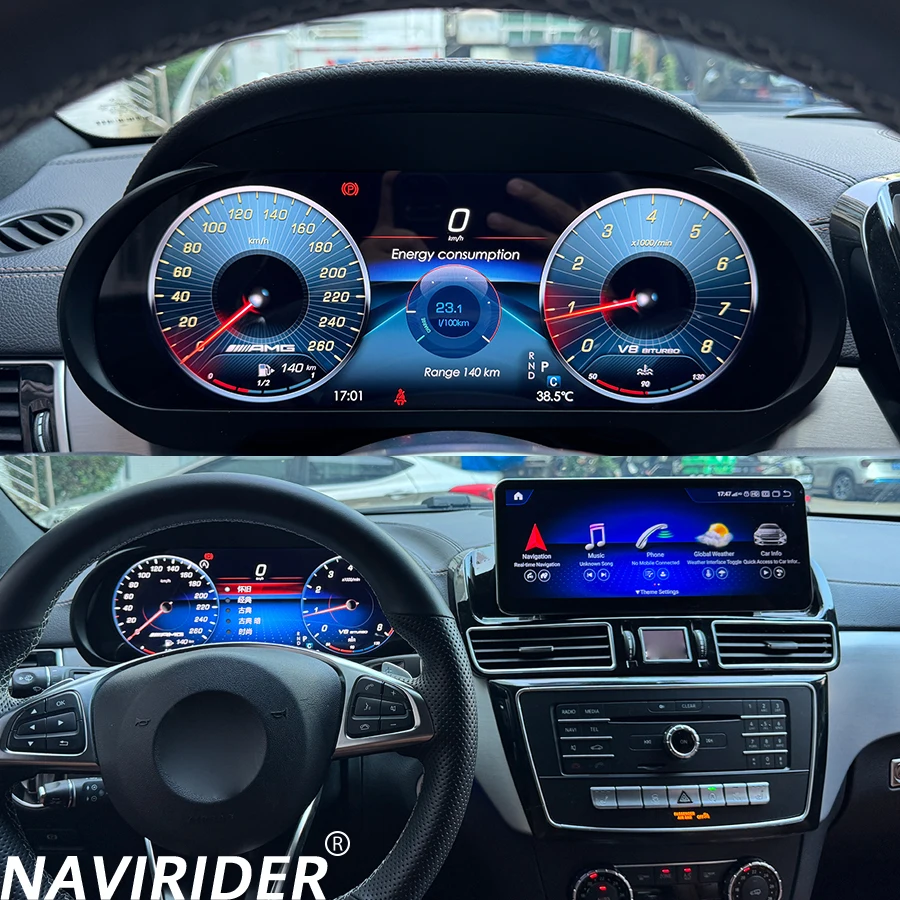 12.3Inch LCD Screen Speedometer Instrument Cluster For Mercedes Benz ML ...