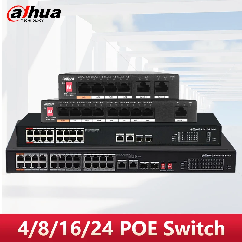 Dahua-POE-Switch-4-8-16-24-Ports-RJ45-Ethernet-100-1000-Mbps-Switch-For ...