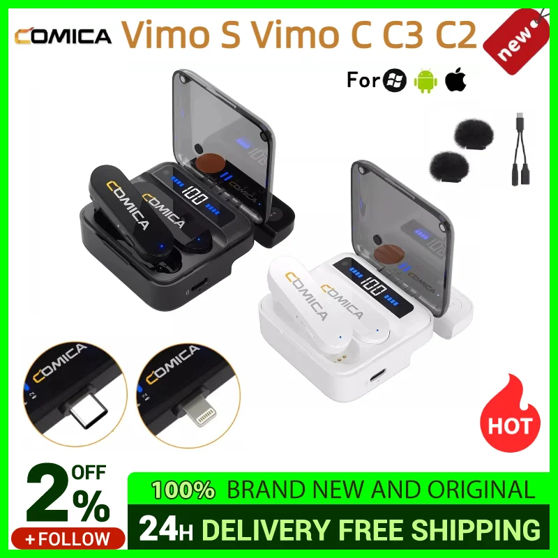 Comica-Vimo-S-Vimo-C-C3-C2-Wireless-Lavalier-Microphone-2-4G-Compact ...