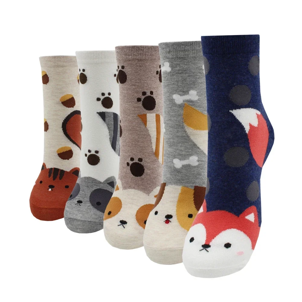 Conjunto-de-calcetines-con-estampado-de-animales-medias-suaves-y ...