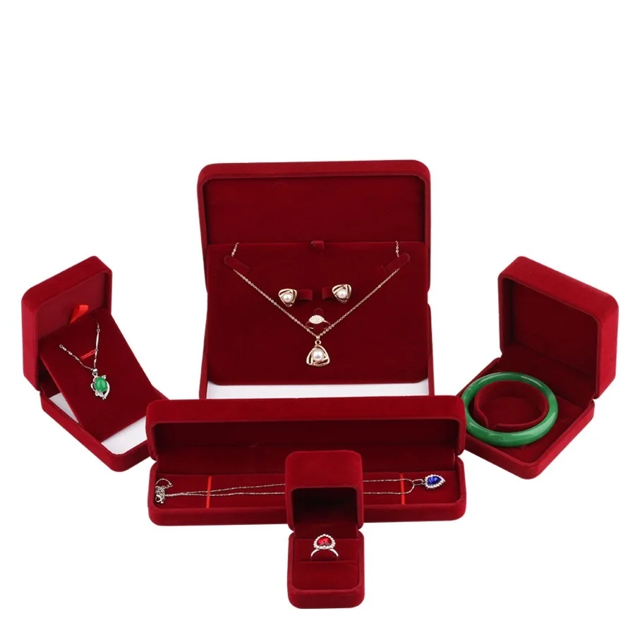 Luxury Velvet Jewelry Set Box Bracelets Necklaces Rings Earrings ...