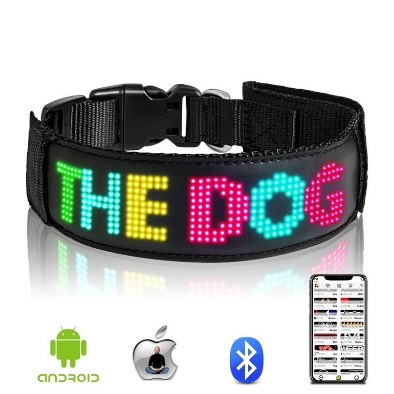 Glow-In-The-Dark-RGB-Color-LED-Collar-Night-Safety-Pet-Collar-Luminous ...