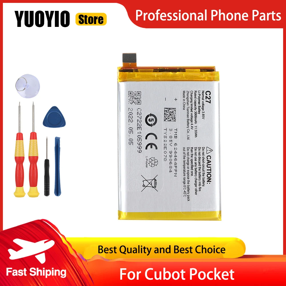 For Cubot Pocket 3000mAh Smartphone 100% Original Battery High Capacity