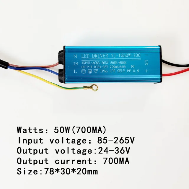LED Driver 50W 700MA 1050MA 1200MA 1500MA Power Supply Floodlight LED ...