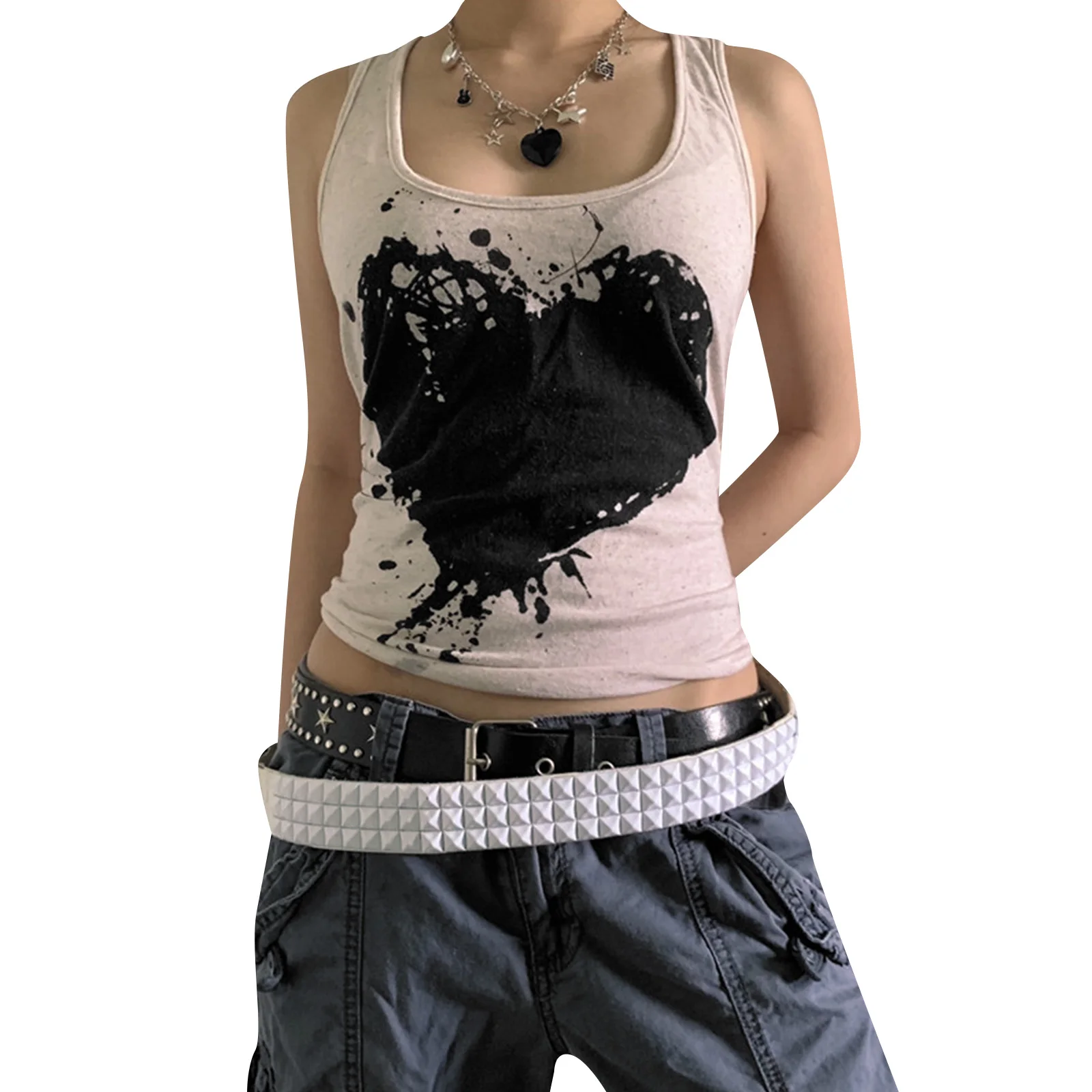 Women Tank Top Sleeveless Crew Neck Graphic Printed Summer Casual ...