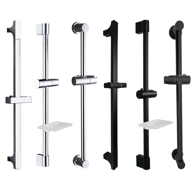 Black-Chrome-Shower-Slide-Bars-Extension-Shower-Bathroom-Hand-Shower ...