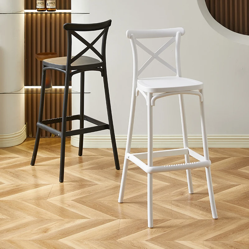 Design-Plastic-Bar-Chair-Kitchen-Reception-Desk-White-Salon-Bar-Stool ...