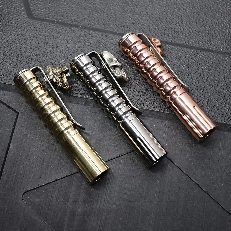 EDC Titanium Alloy Copper Brass Torch LED Flashlight Torch Pocket Light ...