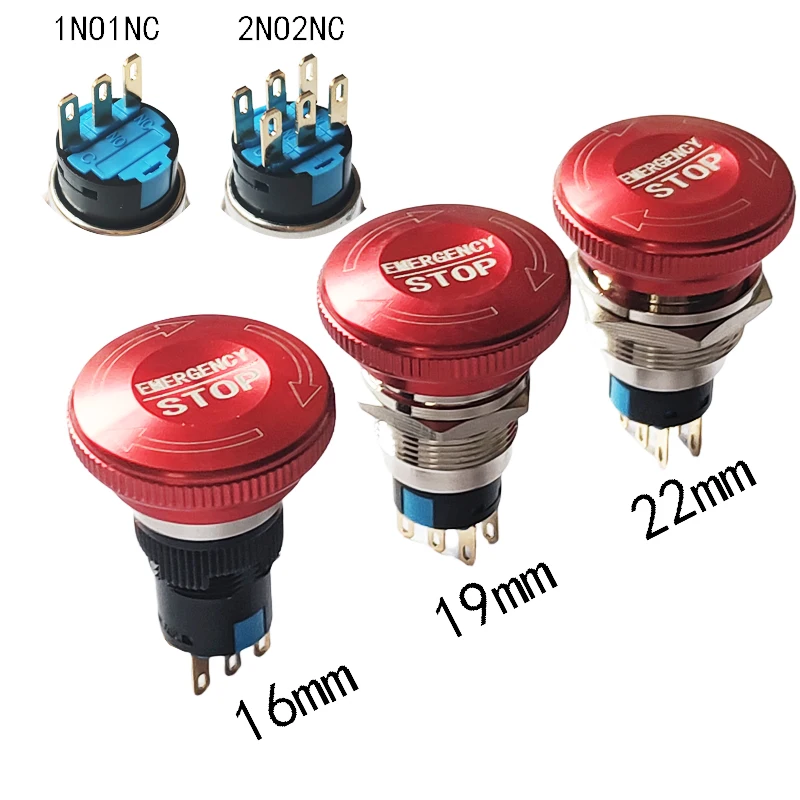 16mm-19mm-22mm-Emergency-Stop-Metal-Switch-Mushroom-Head-Push-Button ...