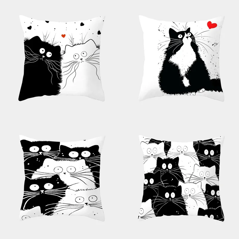 Cat-Pillow-Case-Cover-Decorative-Pillowcase-Cute-Creative-Cat-Throw ...