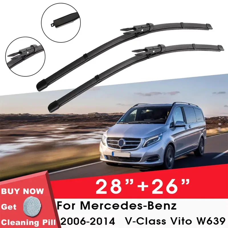Car Wiper Blade For Mercedes-Benz V-Class Vito W639 2006-2014 28"+ 26 ...