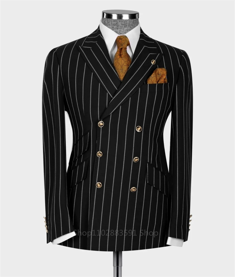 Black-Striped-Latest-Design-6-Buttons-Men-Suits-Double-Breasted-Slim ...