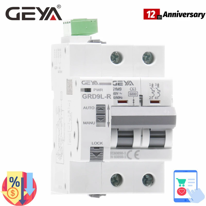 GEYA Din Rail Auto Circuit Breaker Recloser Mini Breaker GRD9L R GYM9 ...