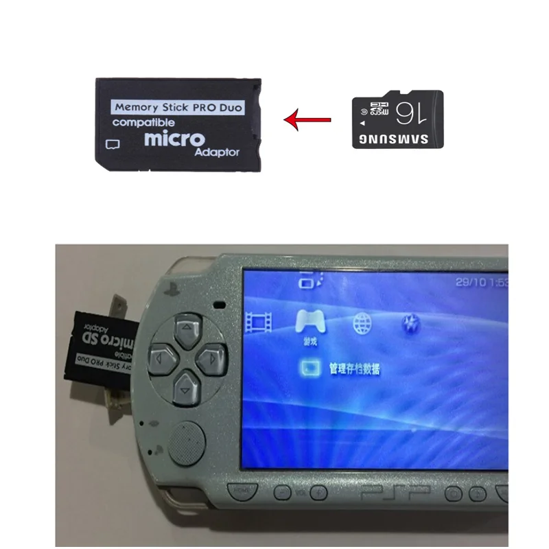1PC-For-PSP-Series-Micro-SD-SDHC-TF-To-Memory-Stick-MS-Pro-Duo-PSP ...