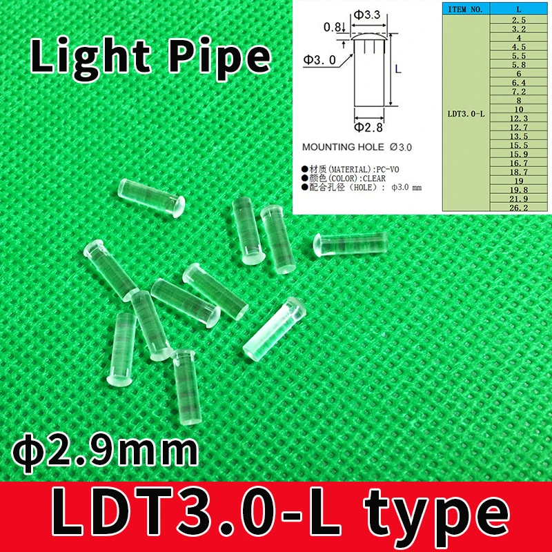 100-pieces-bag-Aperture-3-0mm-transparent-light-guide-column-LED-patch ...