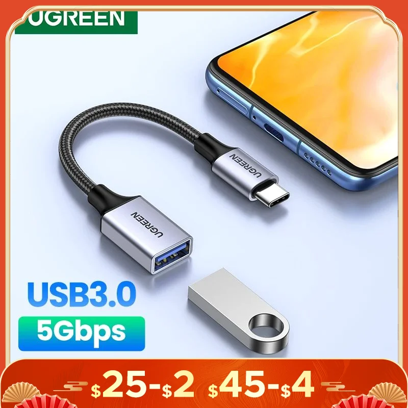 Ugreen usb c usb 3.0 otgアダプタタイプc otgデータケーブル電話oneplus iphone 13 12プロxiaomi usb cにusb otgケーブル