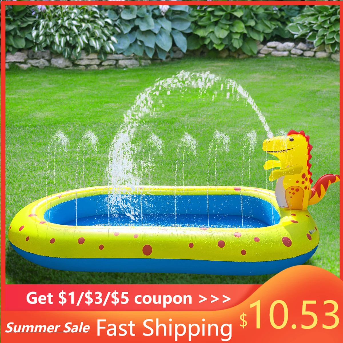 170CM-Dinosaur-Sprinkler-Pad-for-Kids-Play-Cooling-Mat-Swimming-Pool ...
