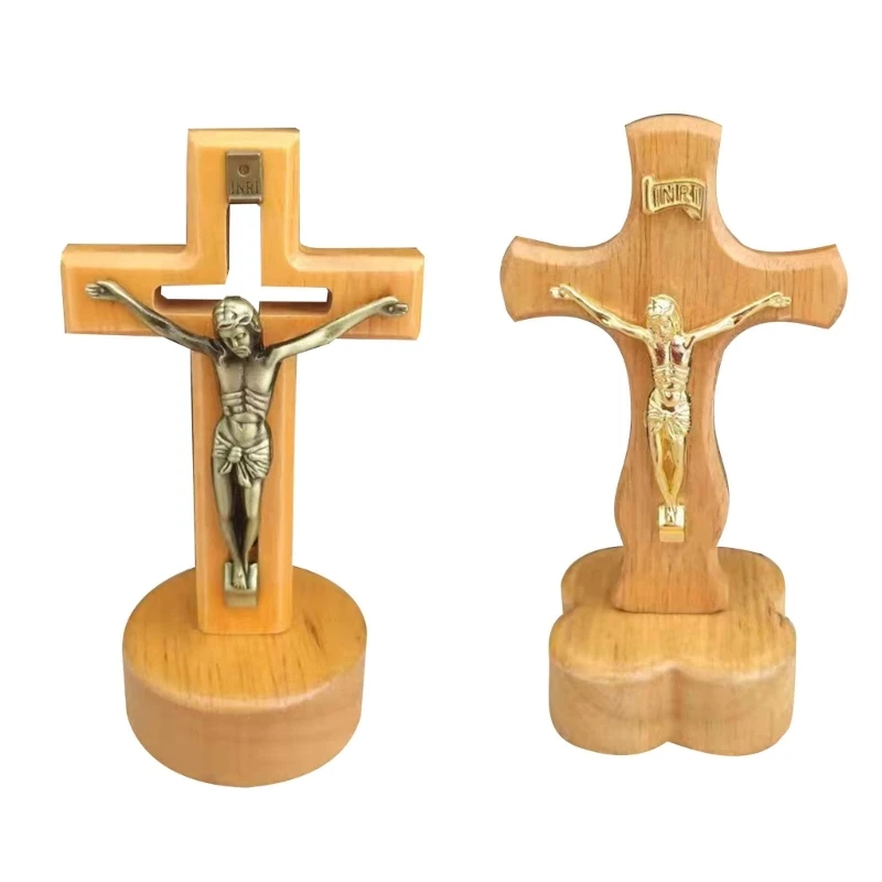 Standing Crucifix Cross Wood Table Cross with Magnetic Stand for Church ...