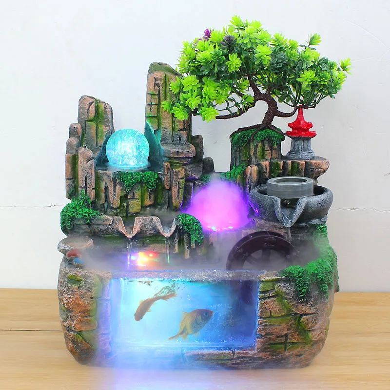 Water-Fountain-Indoor-Fengshui-Resin-Ornaments-Rockery-Bonsai ...