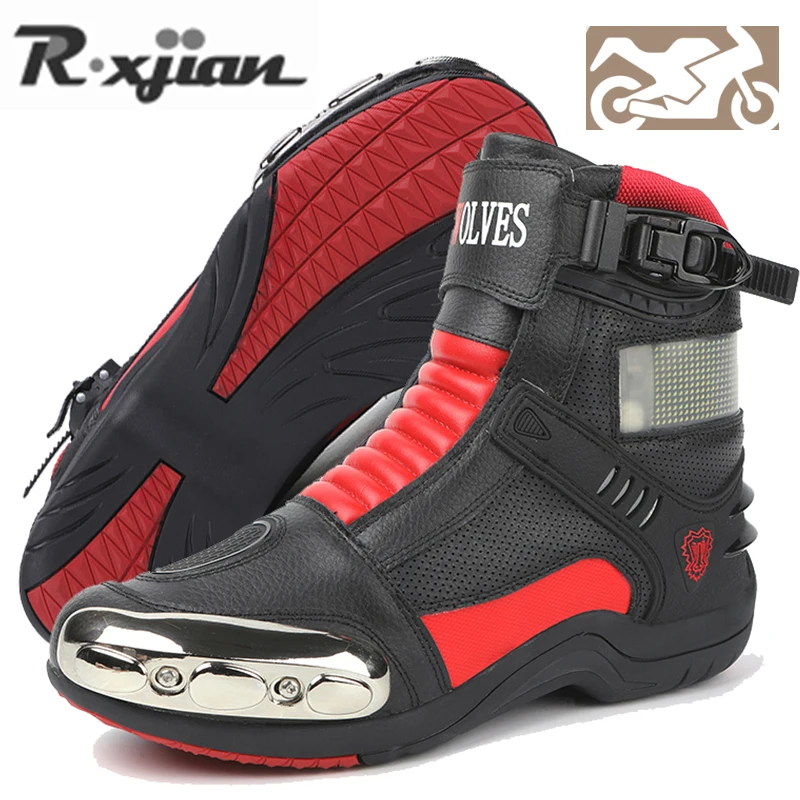 Motorcycle Boots for Men Motor Biker Riding Shoes Motorboats Off-Road ...