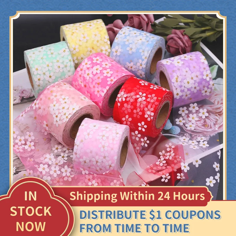 DIY-Bow-Ribbon-For-Hair-25-Yards-Roll-Floret-Tulle-Ribbon-Roll-Craft ...