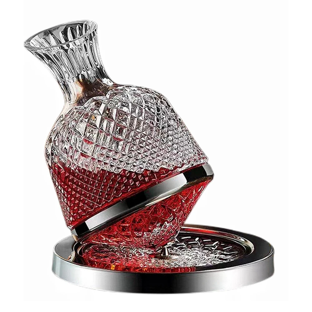 Wine-Decanter-Spinning-Crystal-Red-Wine-Decanter-Carafes-360-Rotating ...