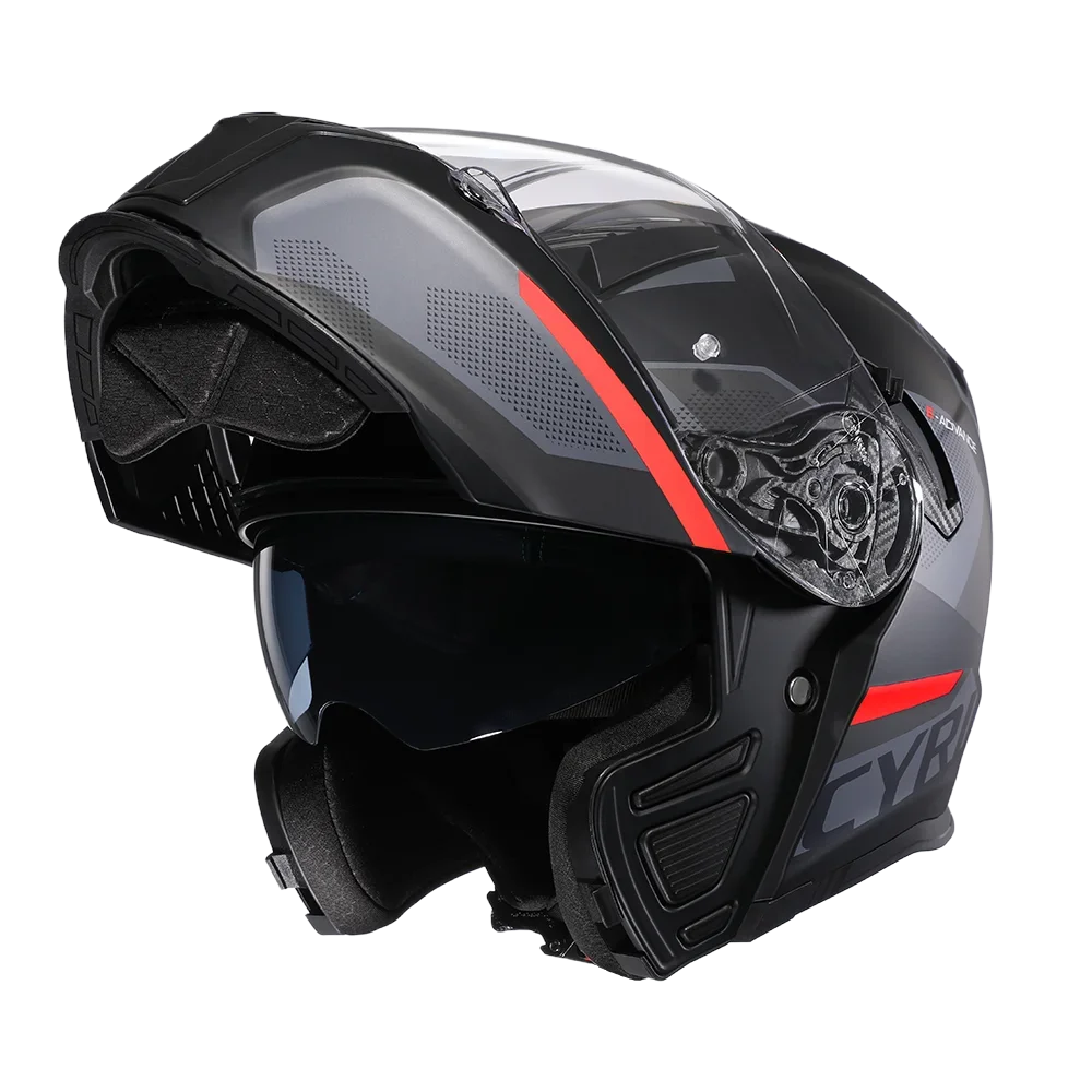 Cascos integrales de carreras Cyril, casco de motocicleta con doble ...