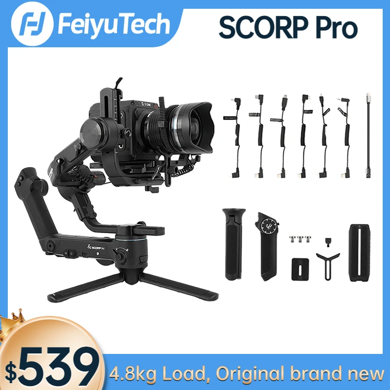 FeiyuTech SCORP Pro 3 축 카메라 짐벌 스태빌라이저 핸들 그립 디스플레이 화면, DSLR 카메라, 소니, 캐논 ...