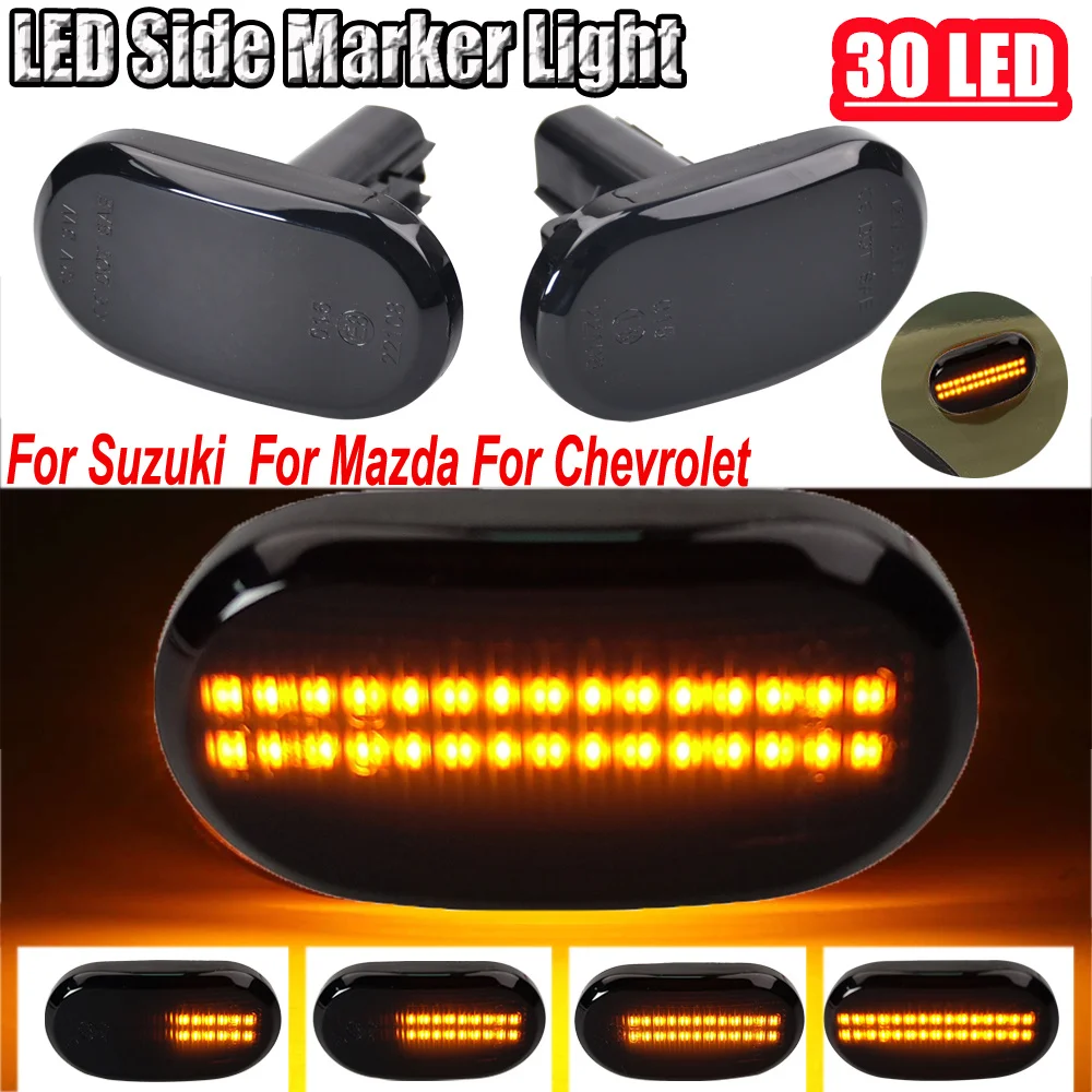 2Pcs-LED-Dynamic-Side-Marker-Lights-Turn-Signal-Indicator-Sequential ...