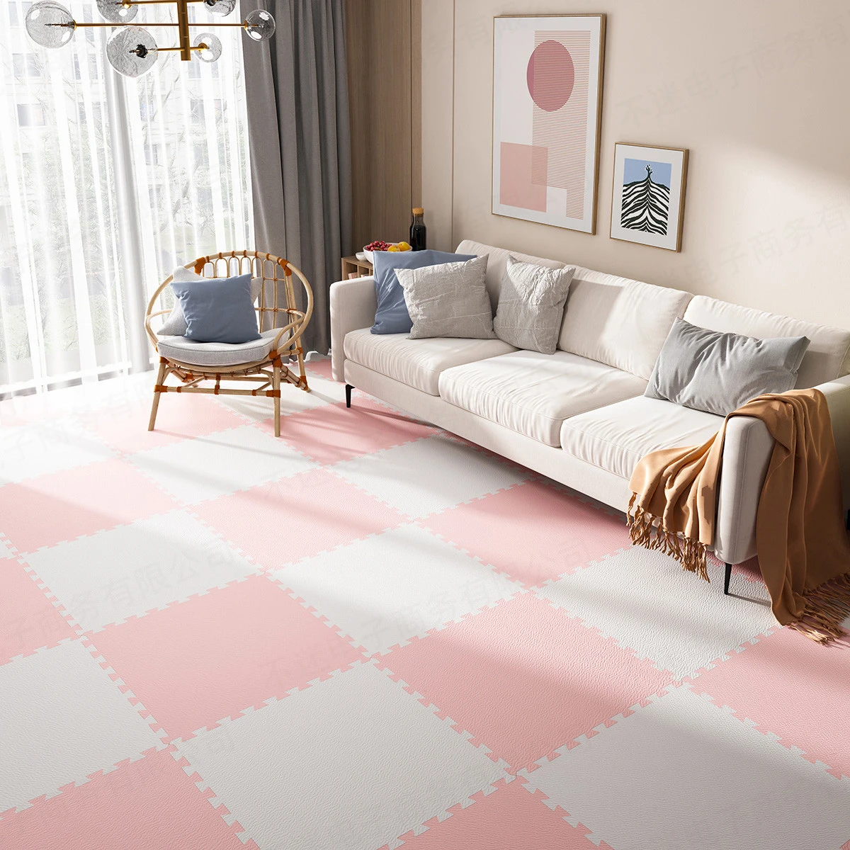 16 Pieces Thickening Tree Grain Shape Baby Game Mats Children's Splice ...