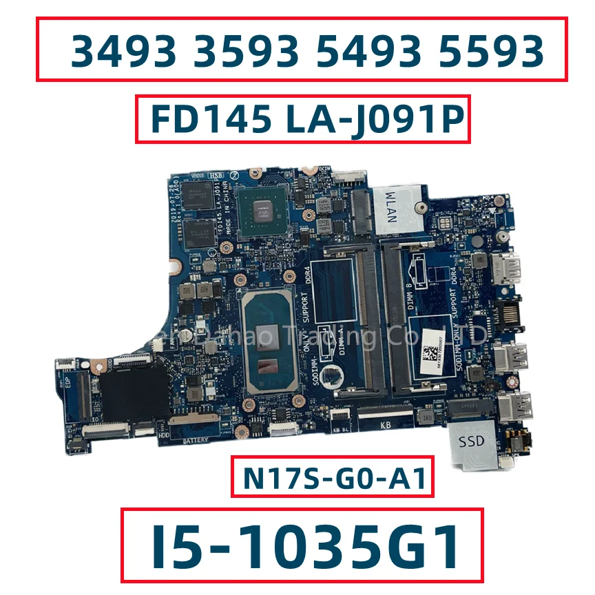 For-Dell-Inspiron-3493-3593-5493-5593-Laptop-Motherboard-With-I5-1035G1 ...