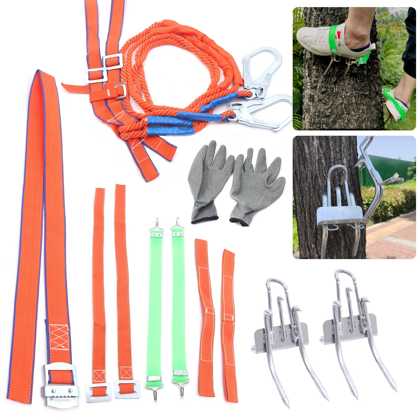 Tree-Climbing-Gear-Steel-Climbers-with-Tree-Gaffs-45-Steel-Tree ...