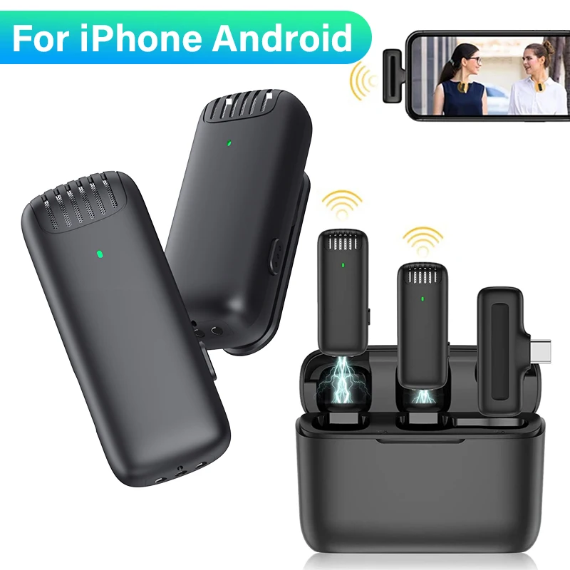 Wireless-Lavalier-Microphone-Charging-Case-Mic-Portable-Audio-Video ...