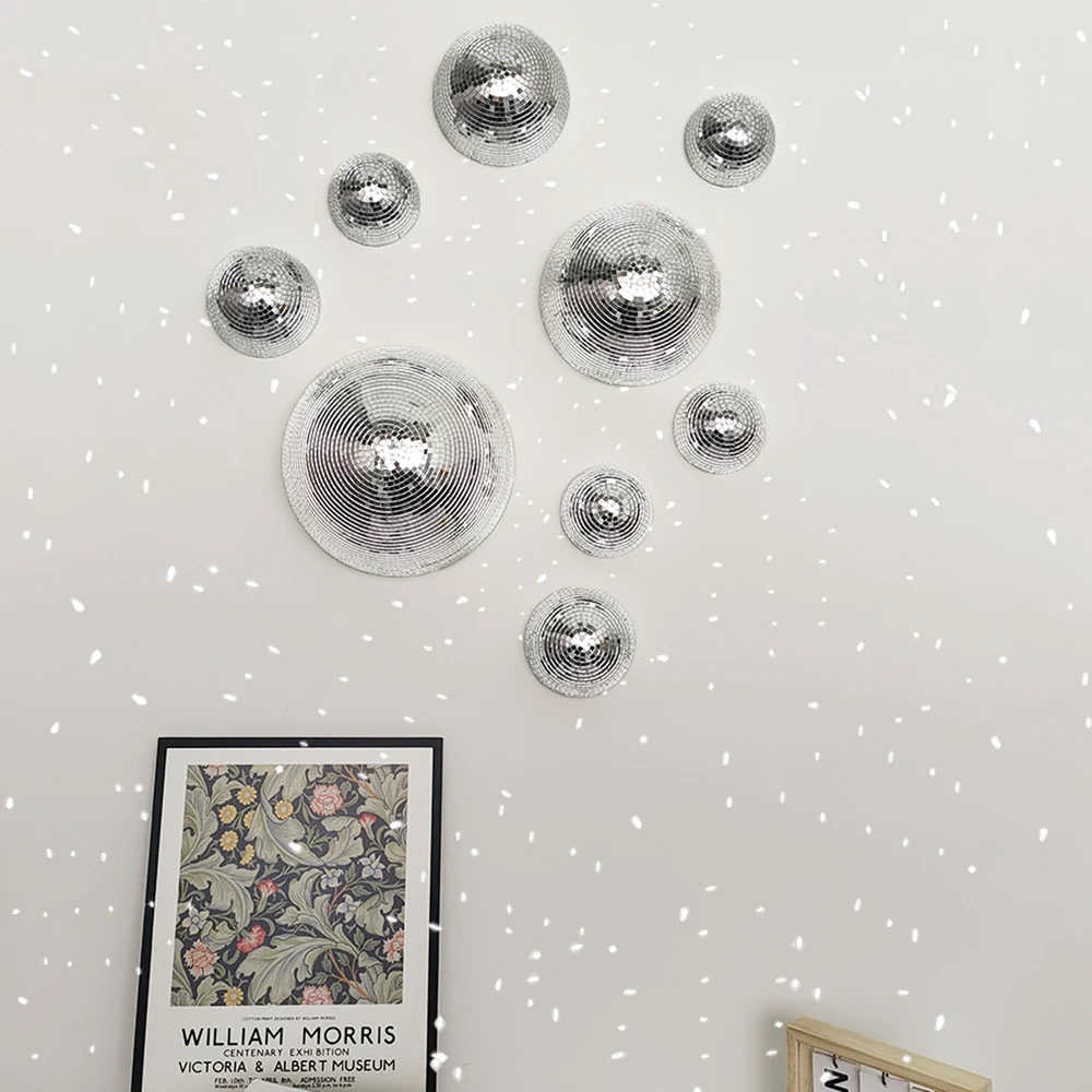 Wall-Disco-Ball-Mirrored-Designs-Metallic-Home-Decor-Mirror-Ball ...
