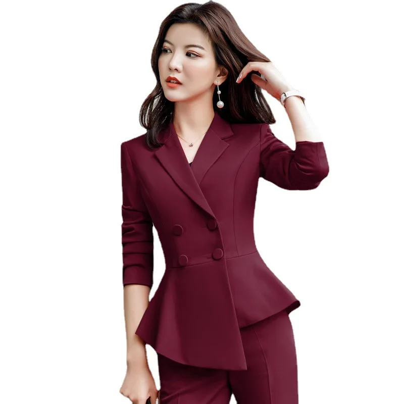 2023-Spring-Summer-Formal-Ladies-Double-Breaste-Blazer-And-Pants-Suits ...