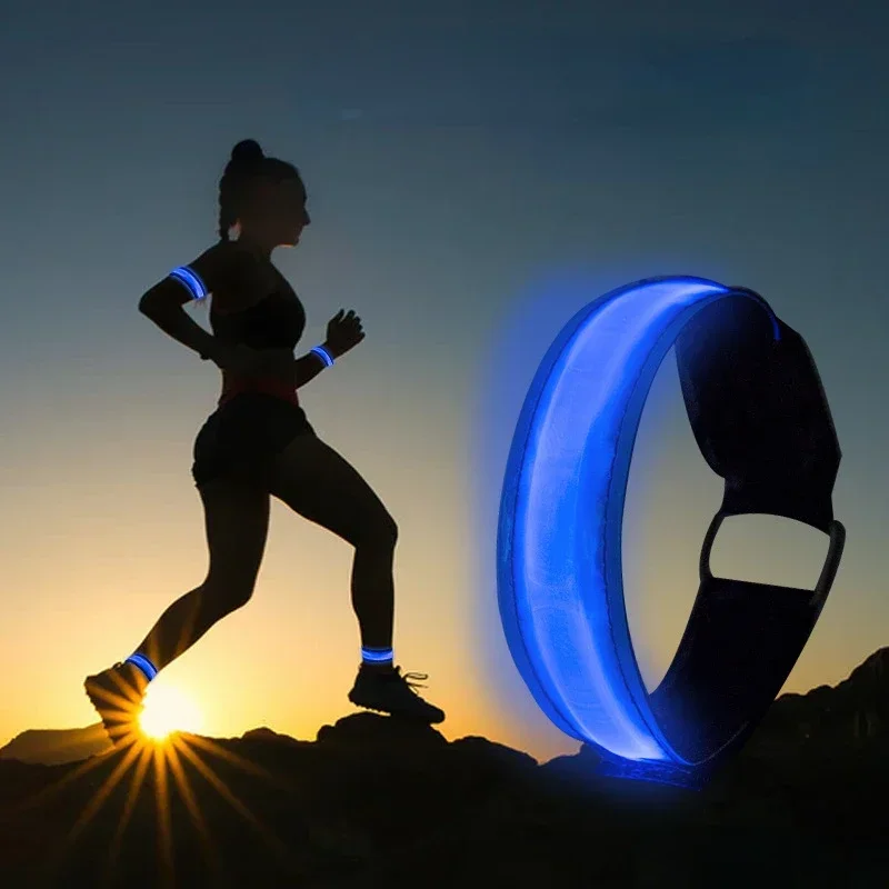 2PC-LED-Light-Up-Band-Bracelets-Night-Safety-Wrist-Band-for-Cycling ...