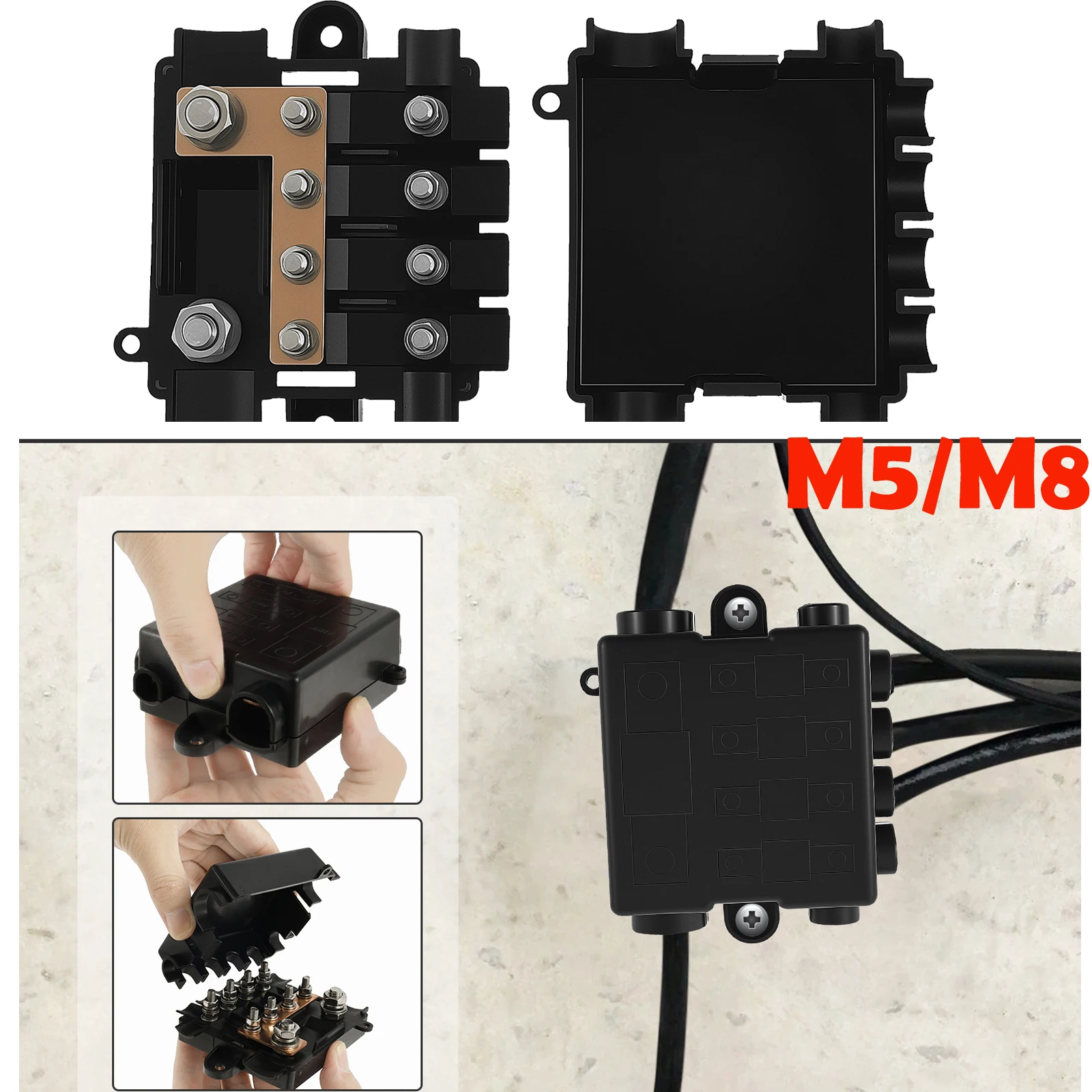 Protective Distribution Fuse Box for 1 x Mega + 4 x Midi Fuses Nylon ...
