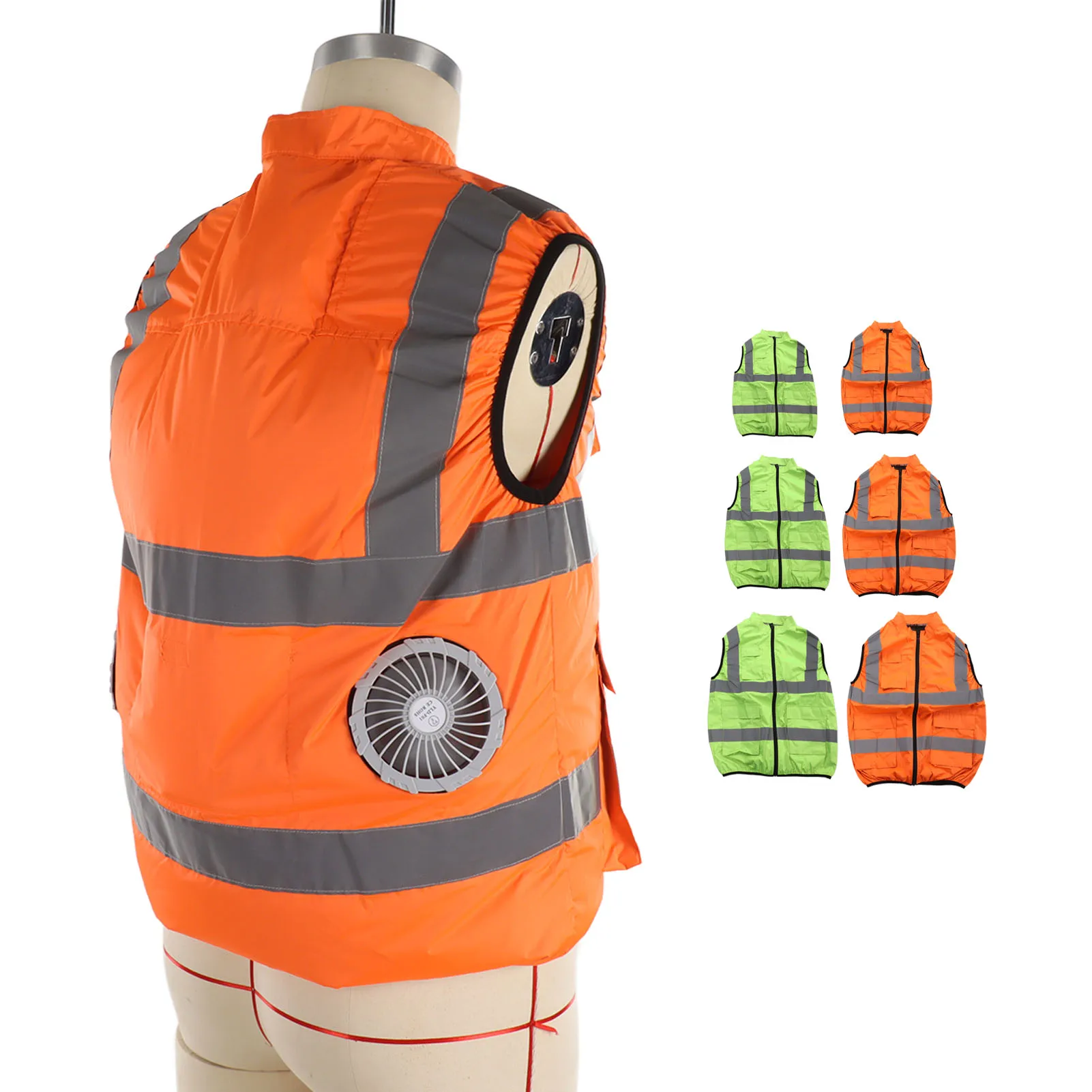Cool-Vest-Summer-Cooling-Fan-Waistcoat-Reflective-Stripe-Work-Clothes ...