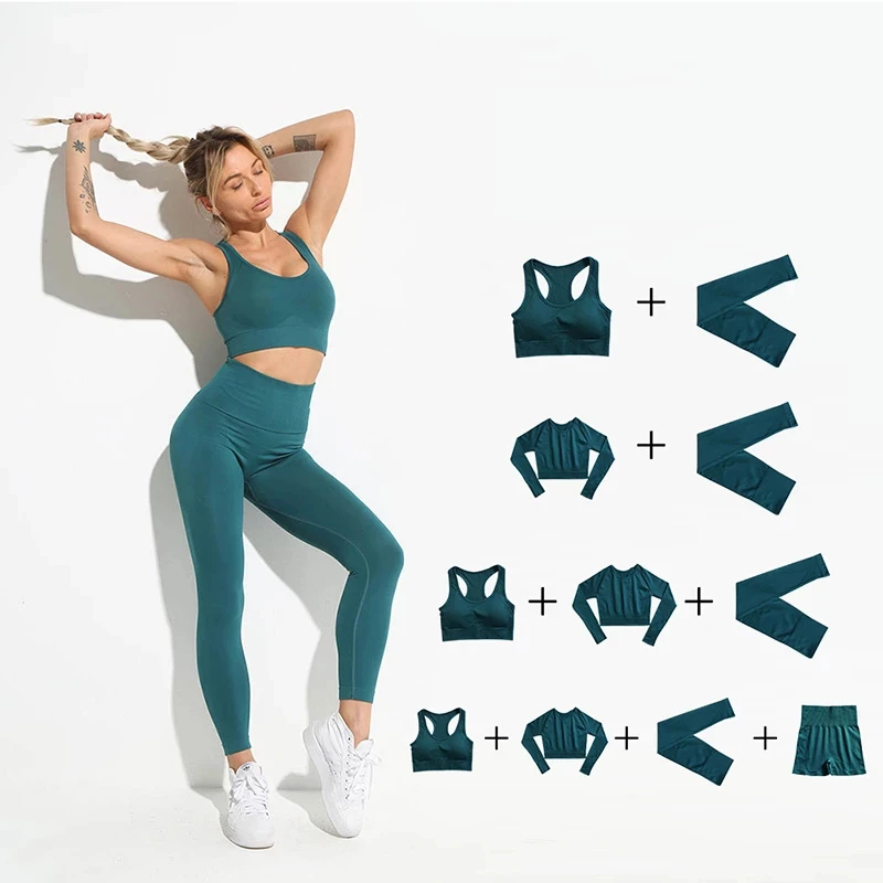 2021 Seamless Yoga Set Women Sport Set Workout Clothes For Women Sportswear Outfit Gym Clothing ...