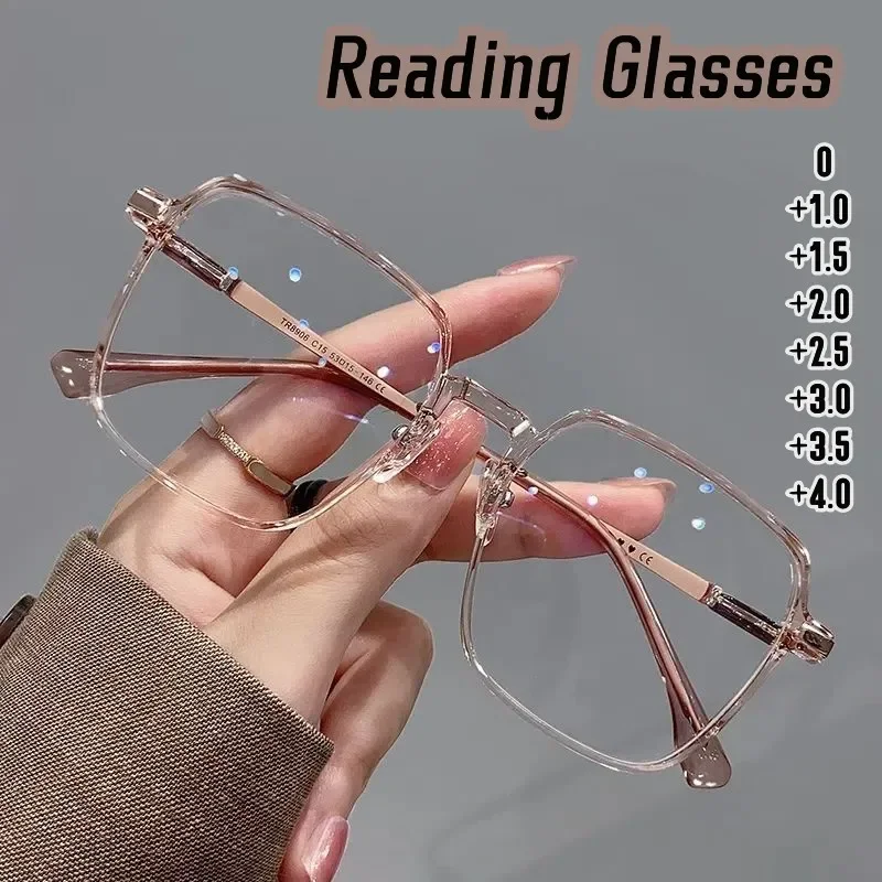 Trendy-Fashionable-Reading-Glasses-Women-Anti-Blue-Light-Presbyopia ...