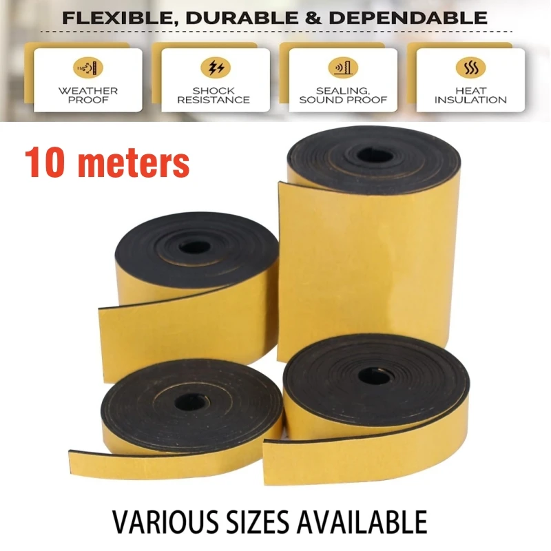 Black Rubber Self Adhesive Sponge Seal Strip Single Sided Adhesive EVA ...