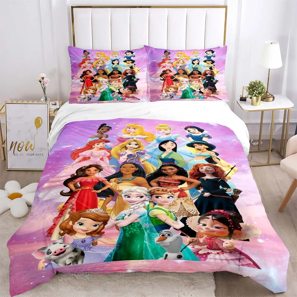 Disney-Princess-Bedding-Sets-Kids-Quilt-Cover-Set-With-Pillowcase-Twin ...