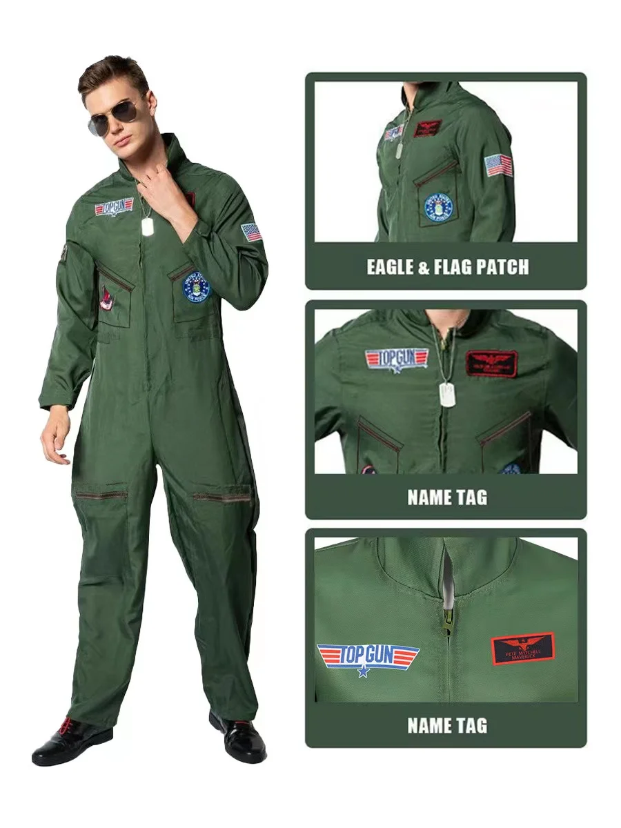 Top-Gun-Movie-Cosplay-American-Airforce-Uniform-Halloween-Costumes-for ...