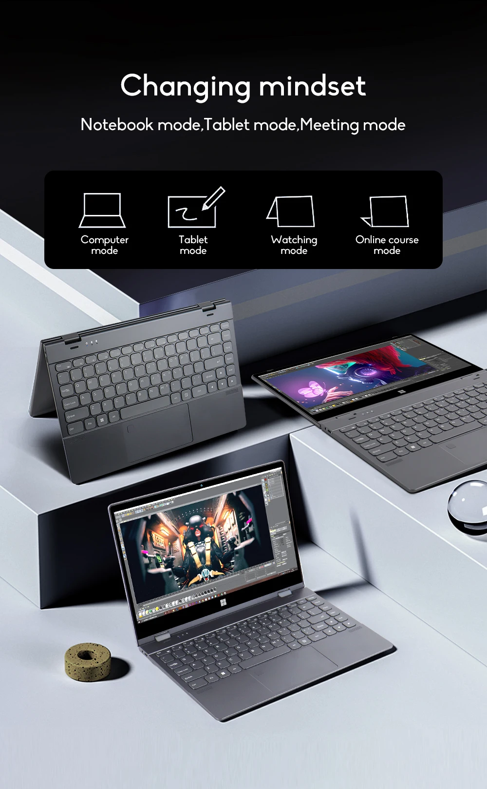 Ninkear N14 Laptop 14-inch 4K Touchscreen Laptop 12th Intel N95 ...