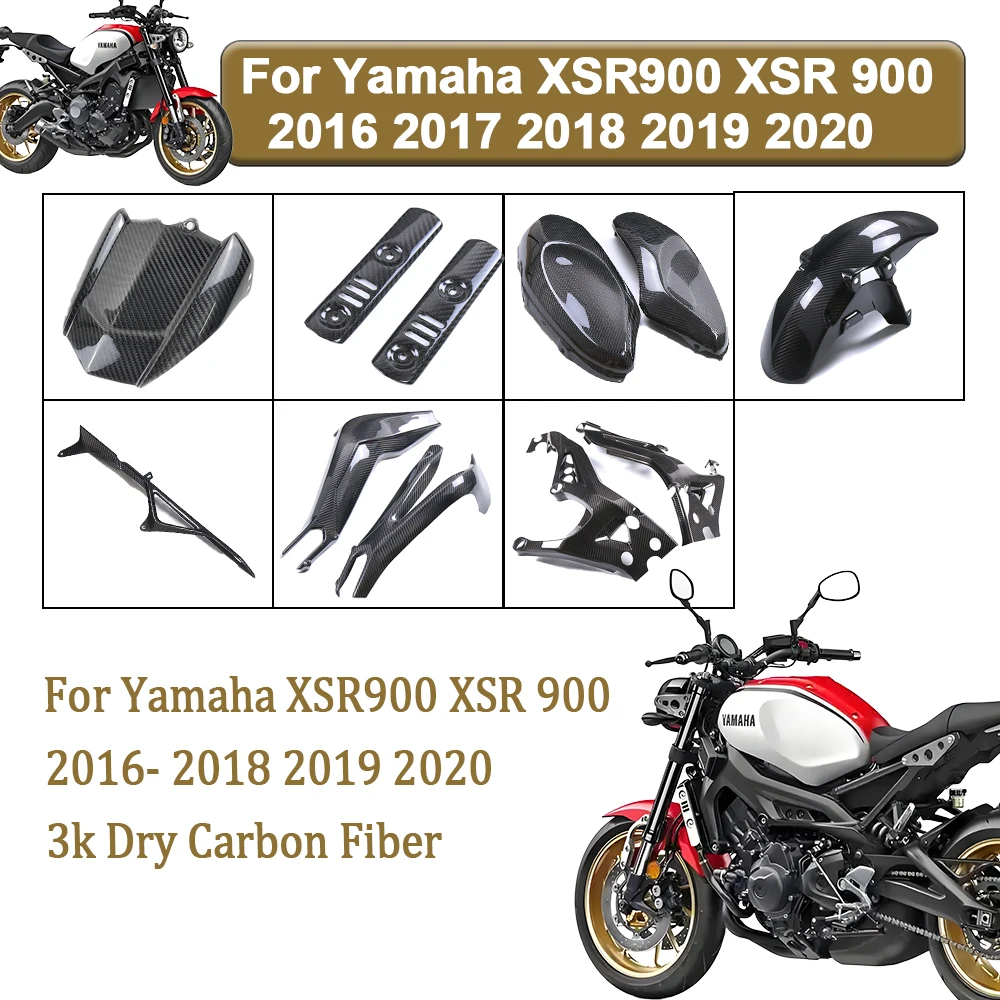 For Yamaha XSR900 XSR 900 2016- 2018 2019 2020 100% Carbon Fiber Side ...