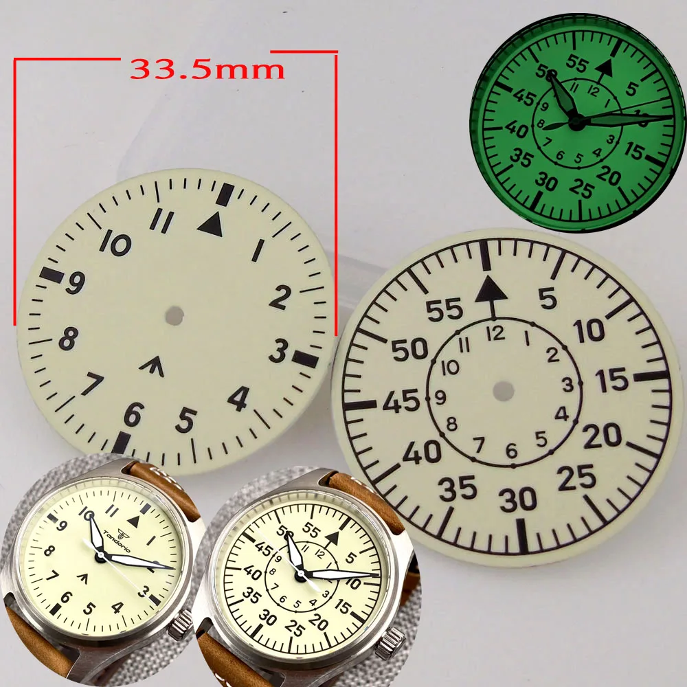 Diver-Pilot-Watch-29mm-33-5mm-Vintage-White-Watch-Dial-Face-for-NH35 ...